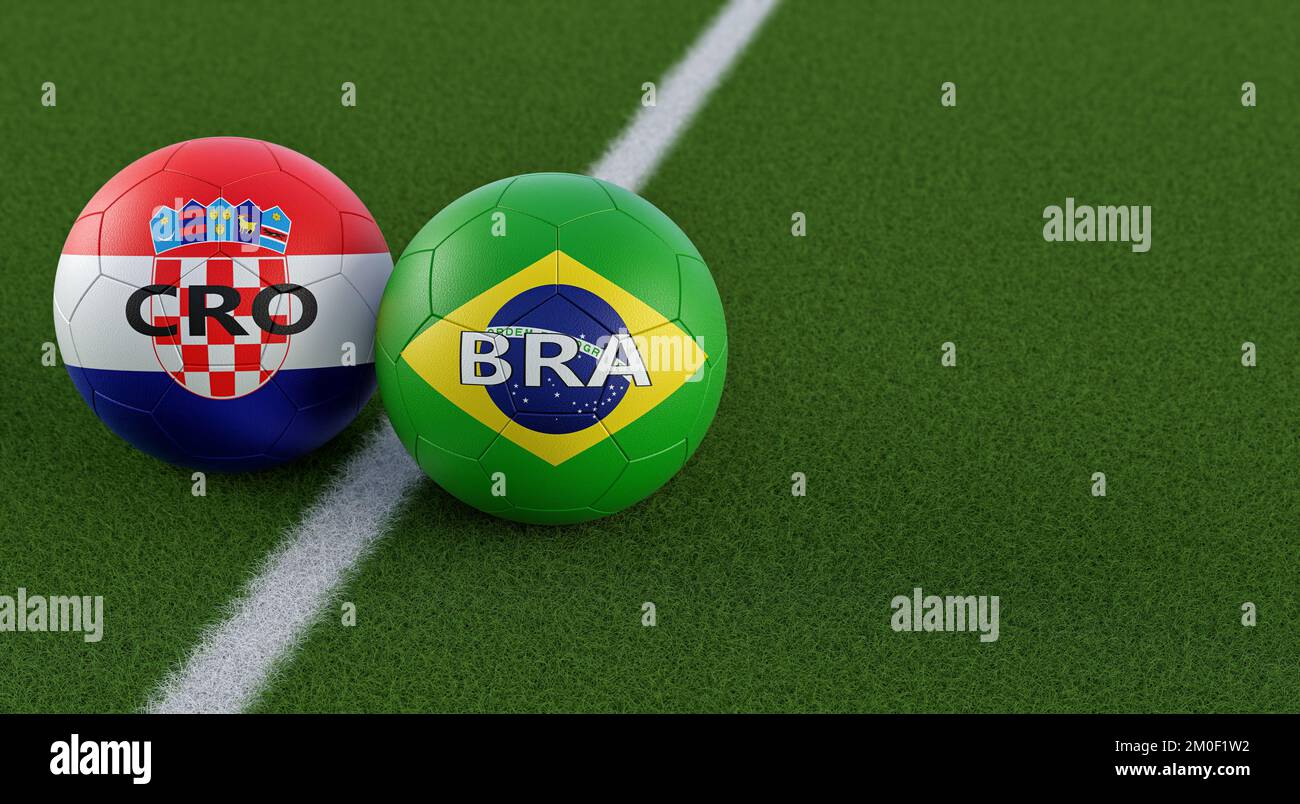Brazil vs. Croatia Soccer Match - Soccer balls in Brazil and Croatia ...