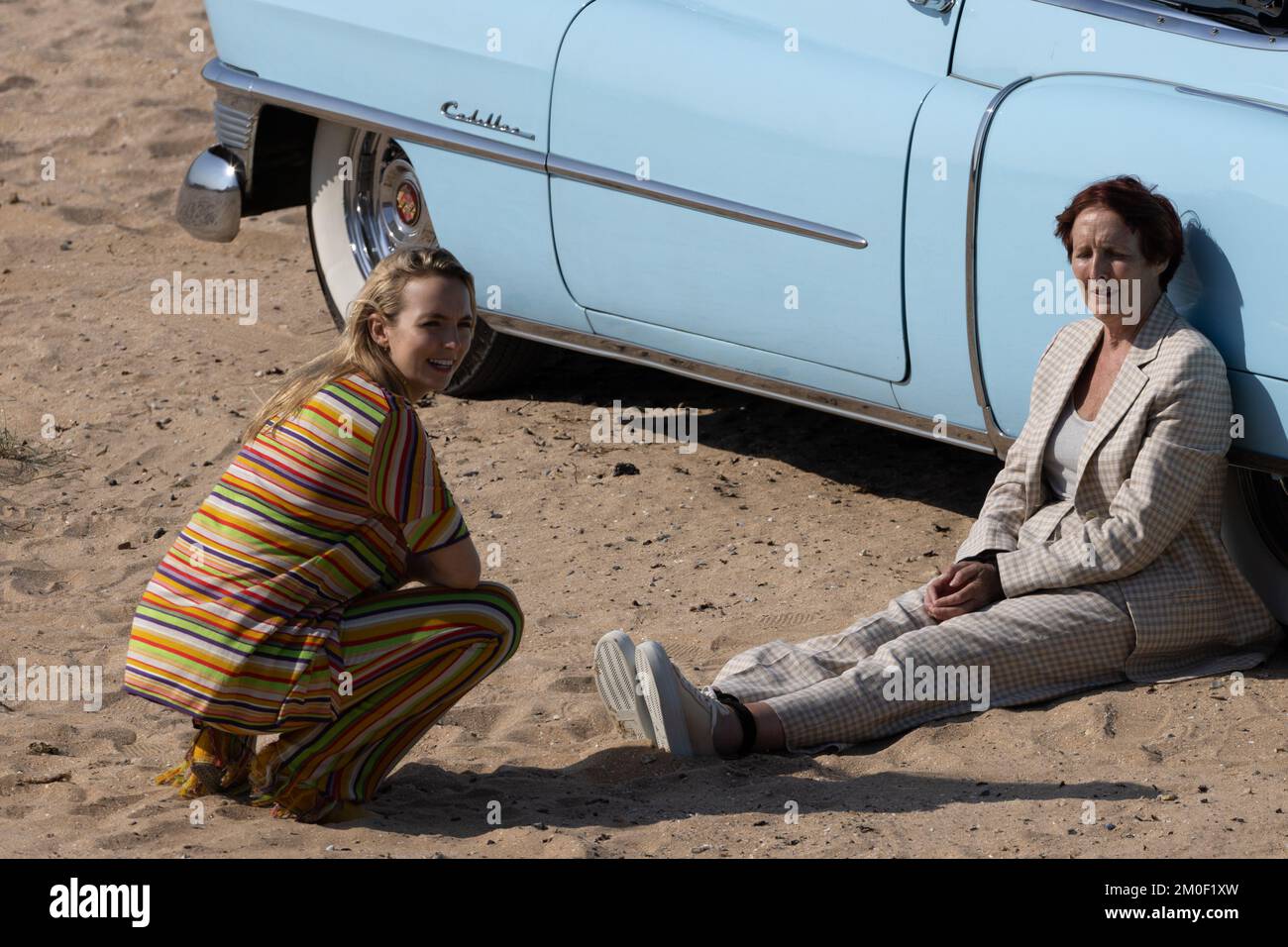 Jodie Comer is spotted filming for Killing Evev in Margate, Kent Stock ...