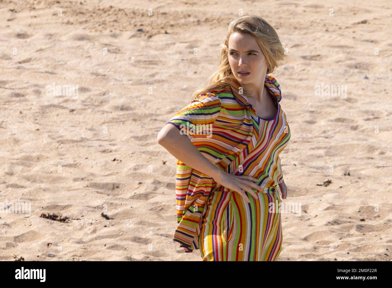 Jodie Comer is spotted filming for Killing Evev in Margate, Kent Stock ...