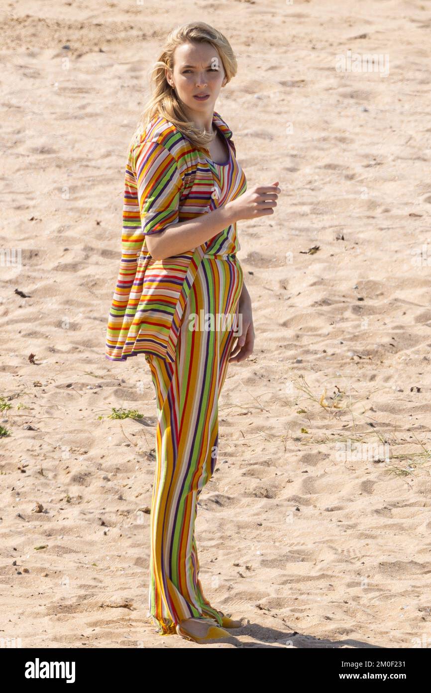 Jodie Comer is spotted filming for Killing Evev in Margate, Kent Stock ...