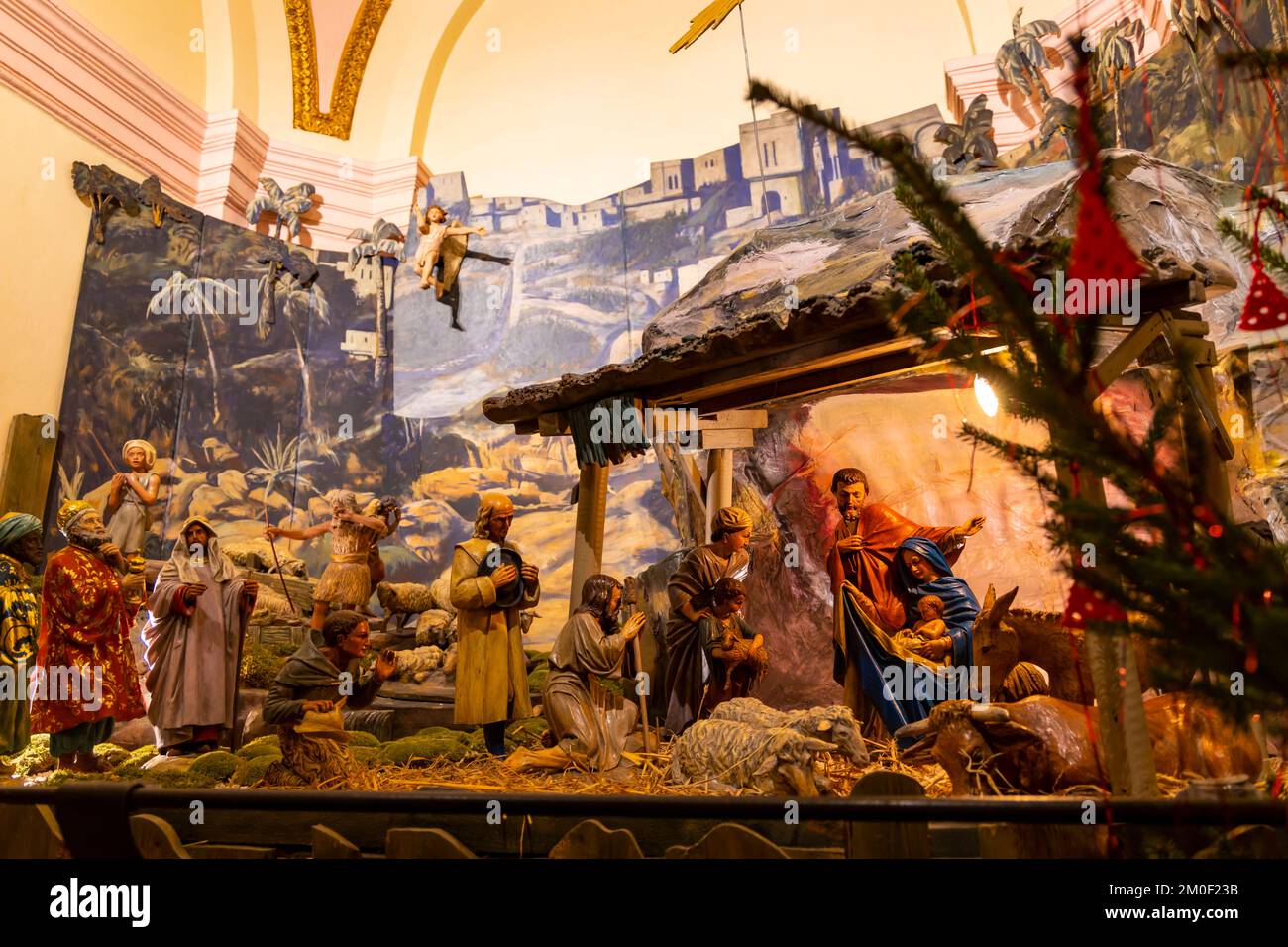 crib in Saint Francis of Assisi Church, Prague, Czech Republic Stock ...