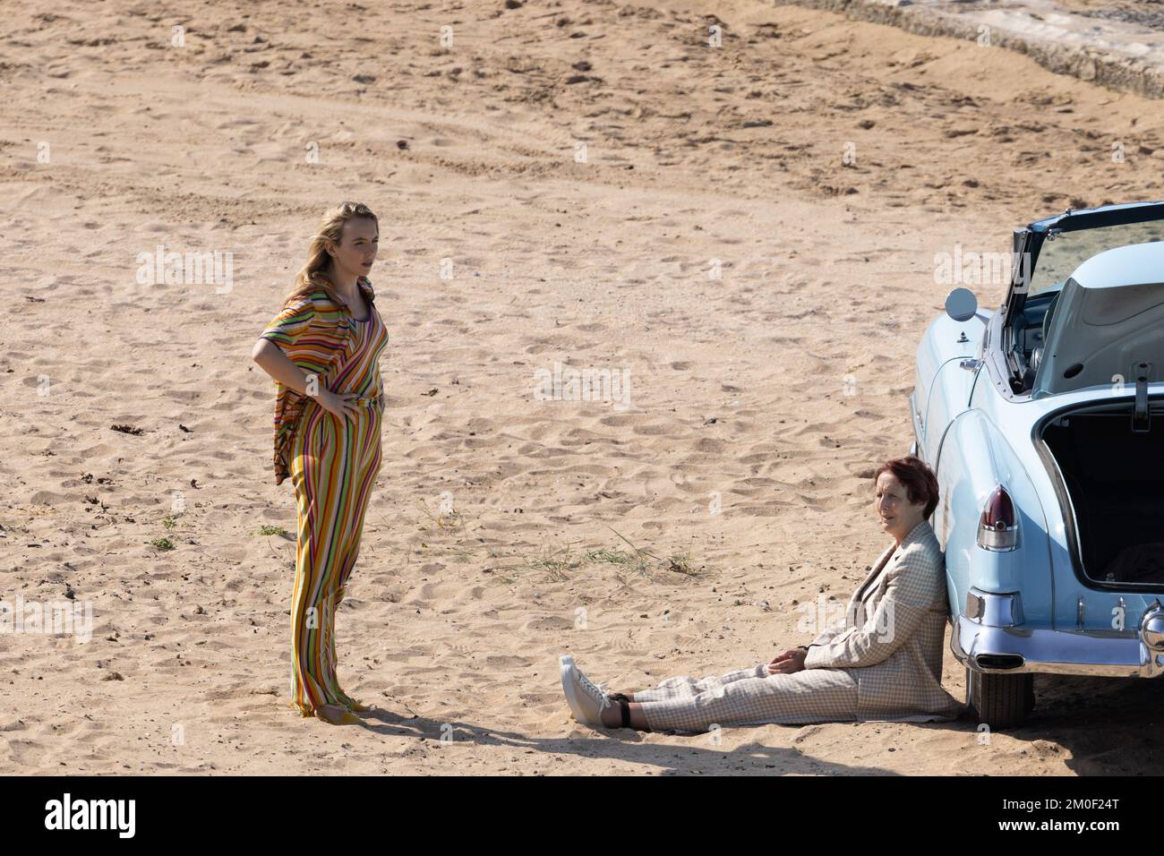 Jodie Comer is spotted filming for Killing Evev in Margate, Kent Stock ...