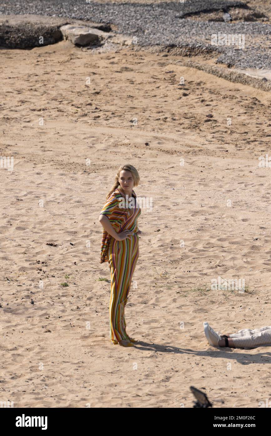 Jodie Comer is spotted filming for Killing Evev in Margate, Kent Stock ...