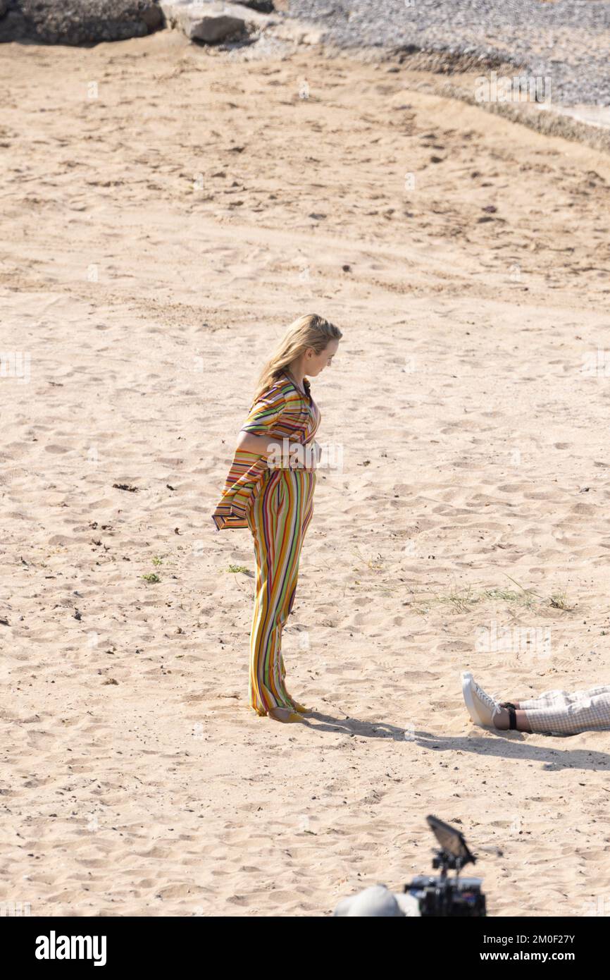 Jodie Comer is spotted filming for Killing Evev in Margate, Kent Stock ...