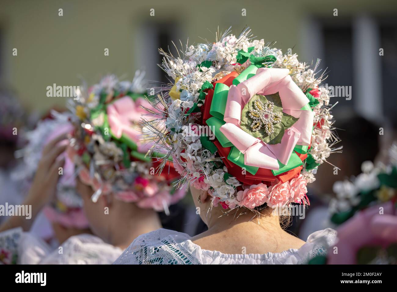 Detail of folk costume, Rakvice, Southern Moravia, Czech Republic Stock ...