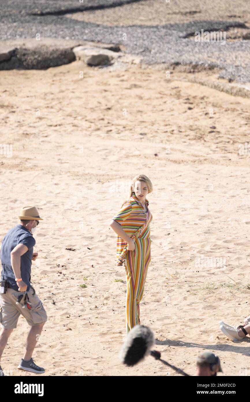 Jodie Comer is spotted filming for Killing Evev in Margate, Kent Stock ...