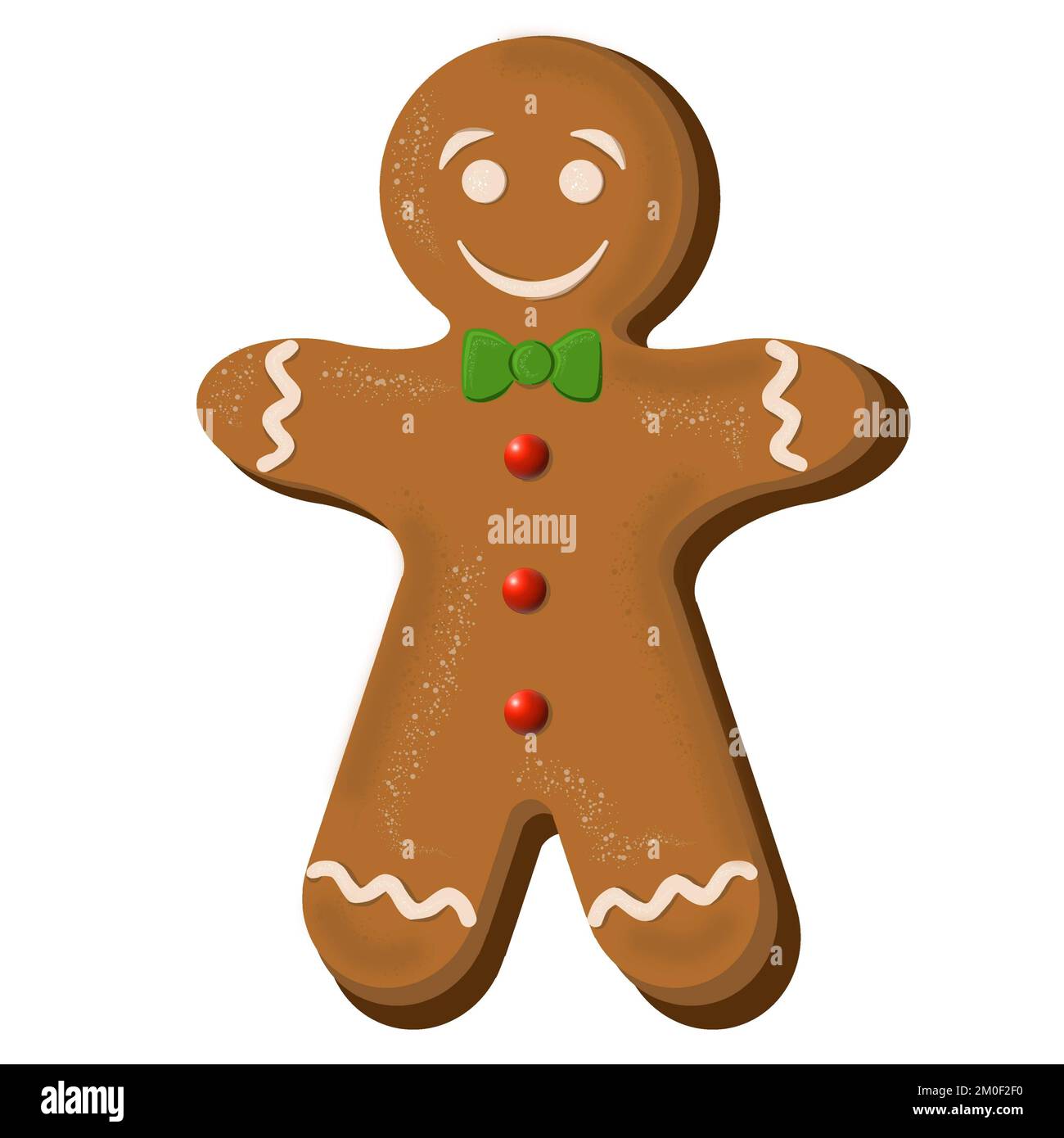 Gingerbread cookie man. JPEG illustration for stickers, creating ...