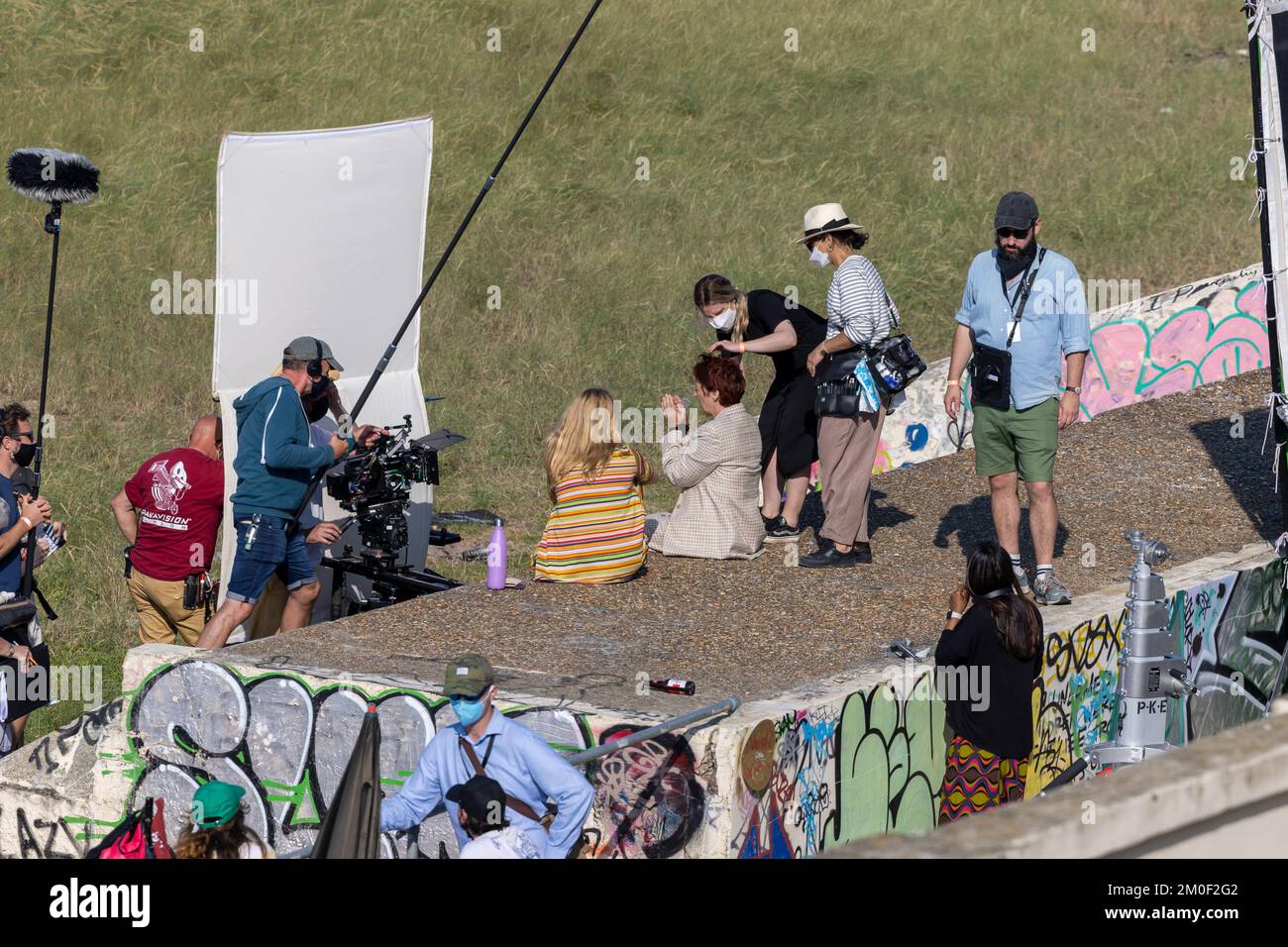 Jodie Comer is spotted filming for Killing Evev in Margate, Kent Stock ...