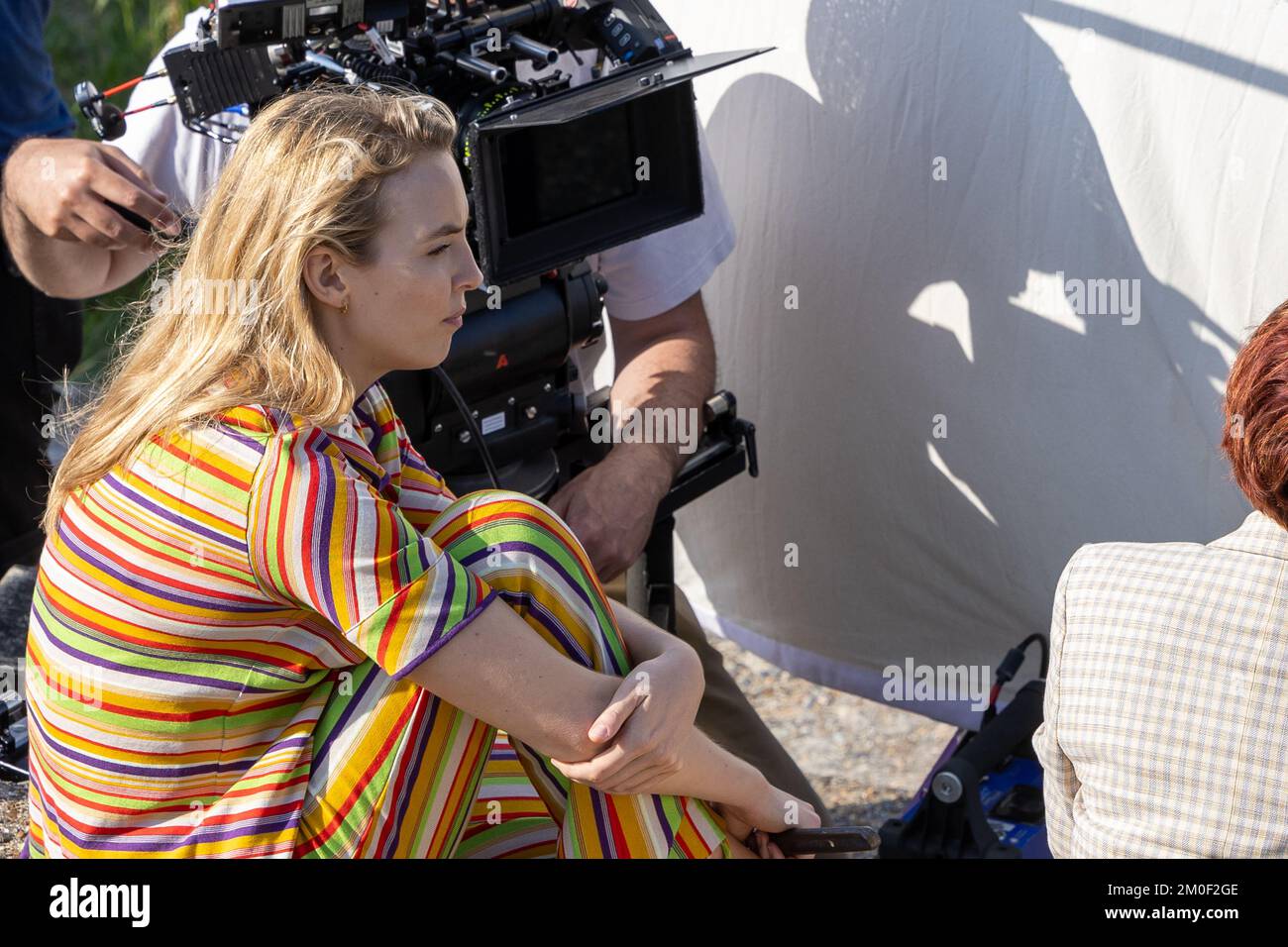 Jodie Comer is spotted filming for Killing Evev in Margate, Kent Stock ...