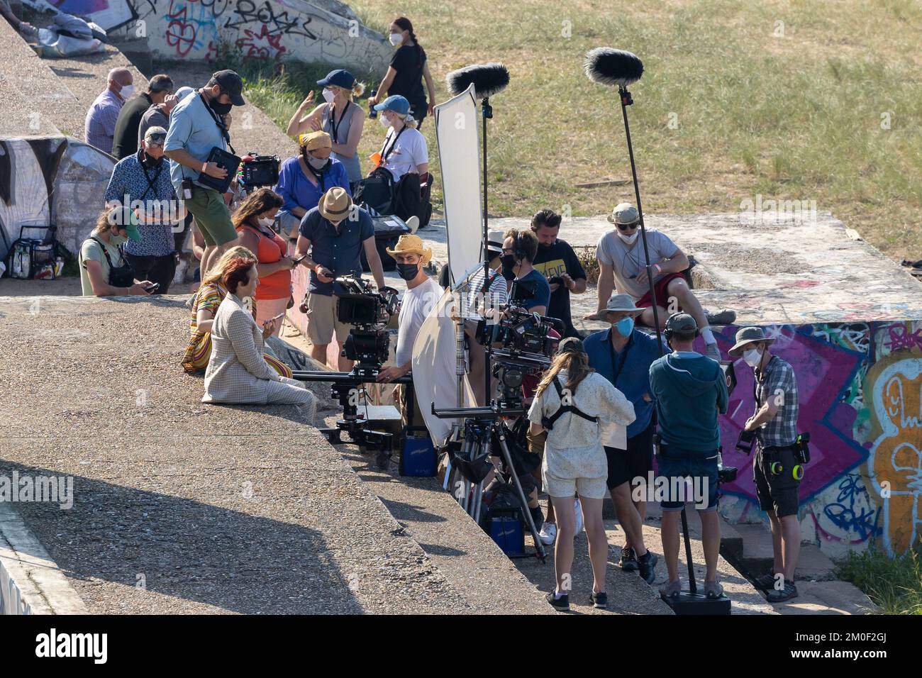 Jodie Comer is spotted filming for Killing Evev in Margate, Kent Stock ...