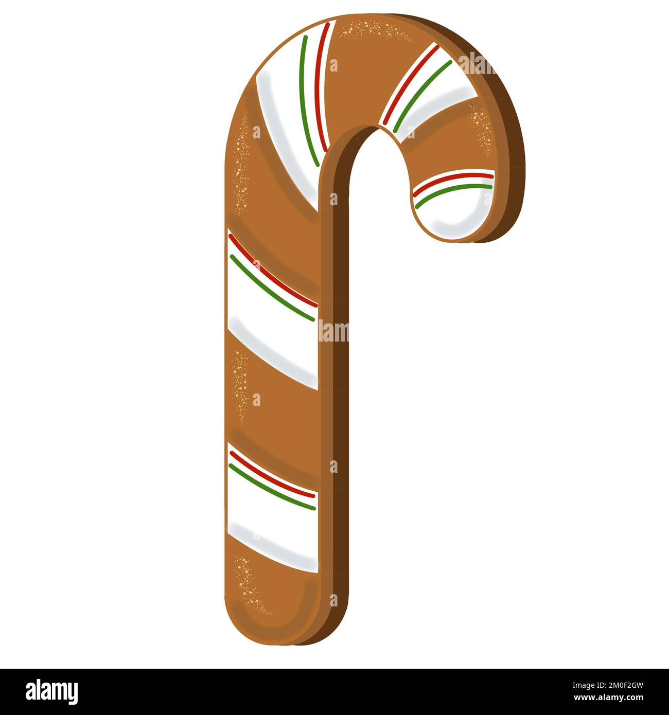Candy cane gingerbread cookie. JPEG illustration for stickers, creating ...