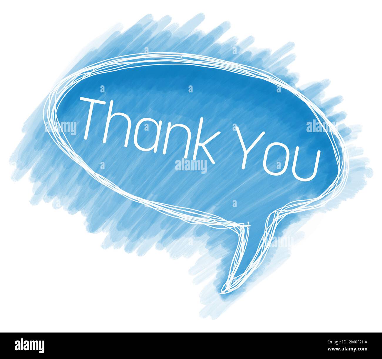 Thank You Blue Thin Lines Comment Symbol Text Stock Photo - Alamy
