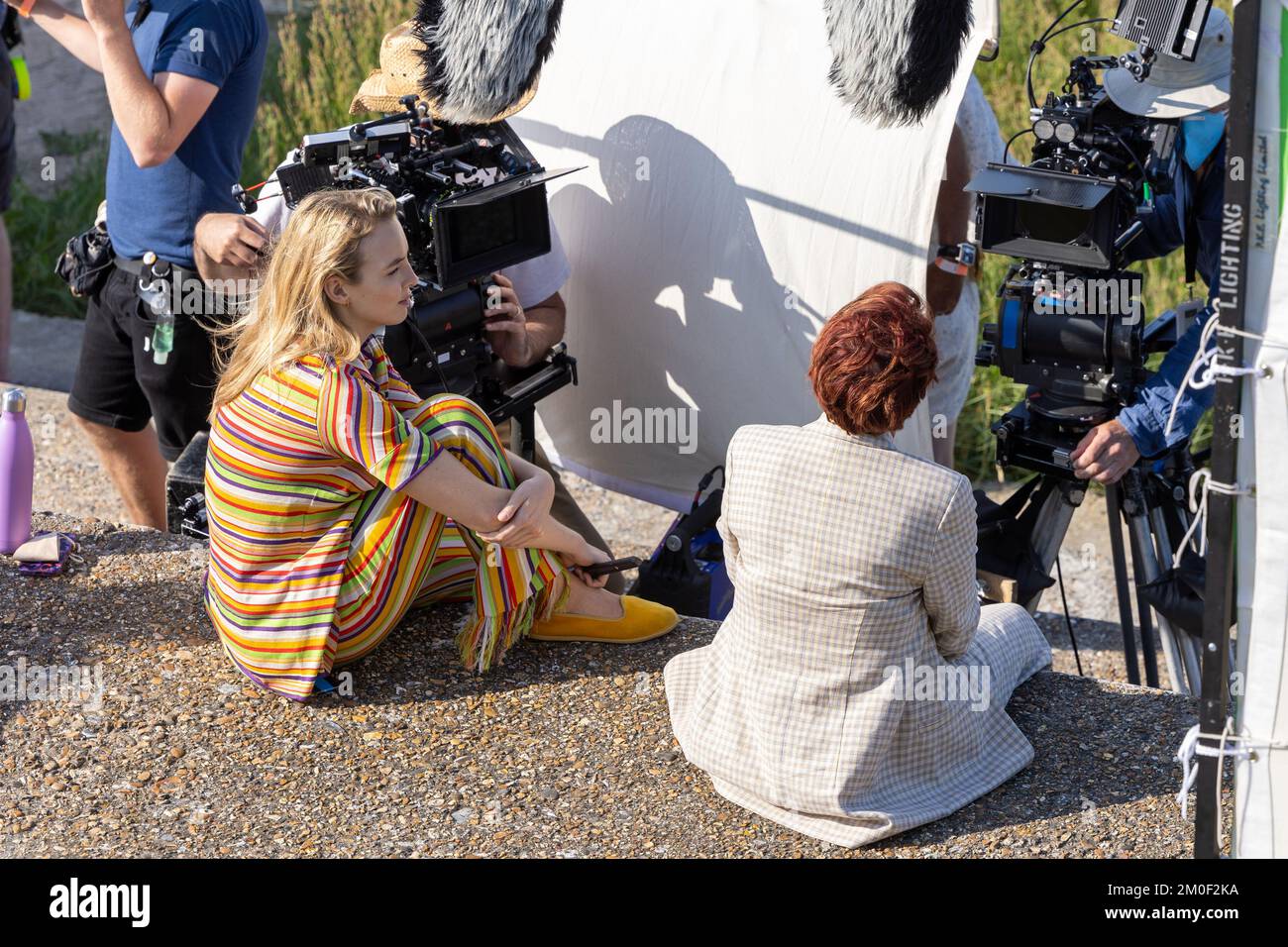 Jodie Comer is spotted filming for Killing Evev in Margate, Kent Stock ...