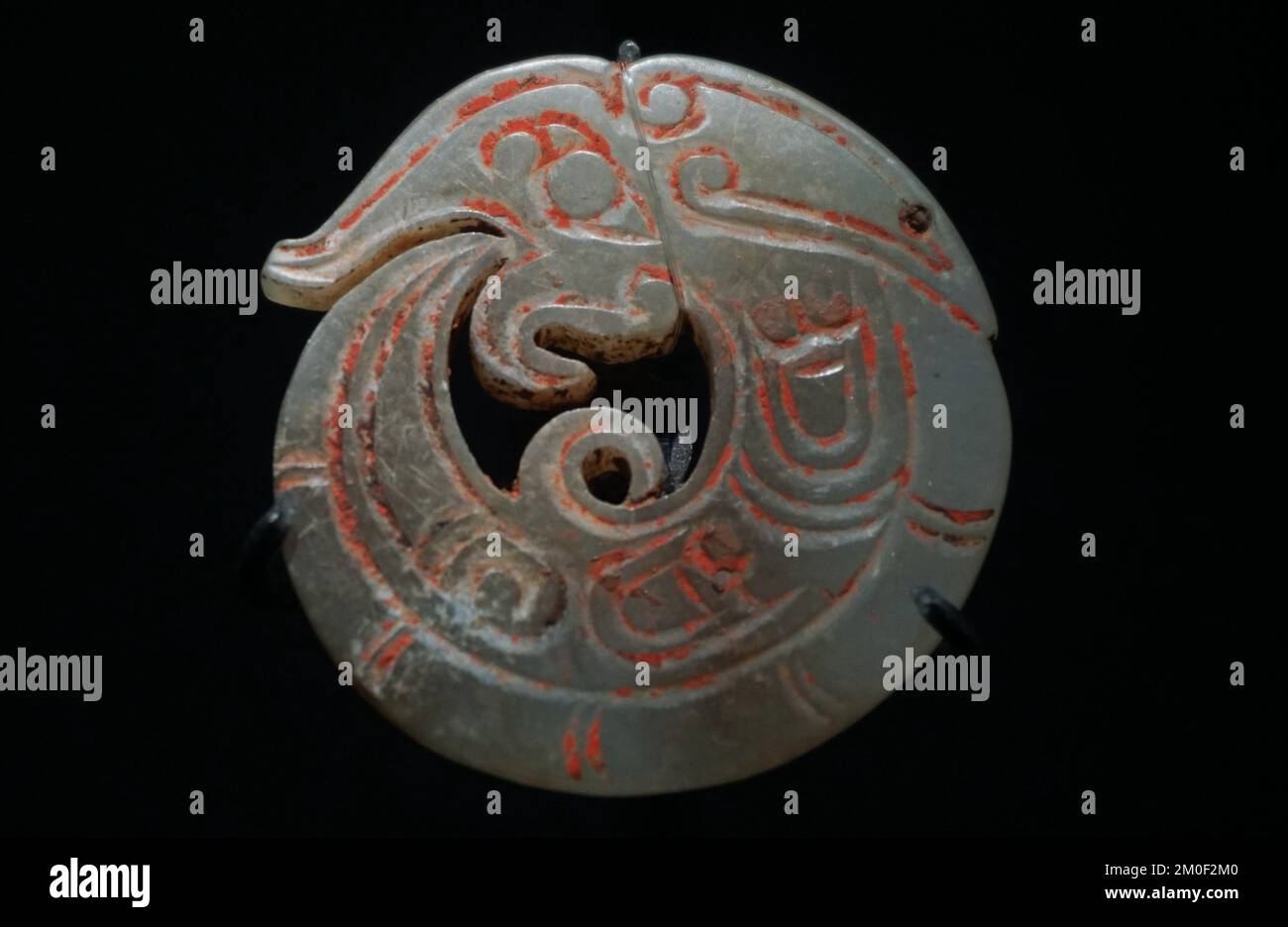 HANGZHOU, CHINA - DECEMBER 6, 2022 - A jade dragon of the Western Zhou ...