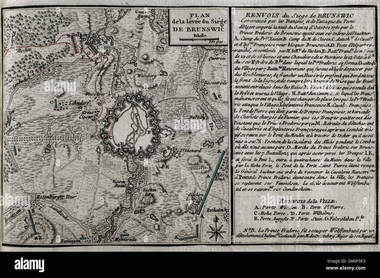 Seven Years War (1756-1763). Map of the rising of the Siege of ...