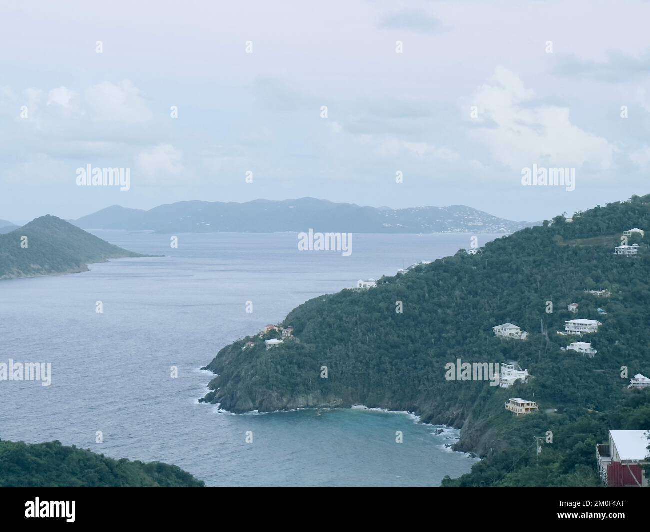 An aerial view of the Coki Point Beach in United States Virgin Islands ...