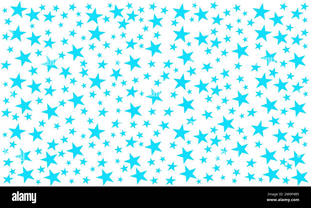 Zenith view.Christmas background, blue colored stars and various sizes ...