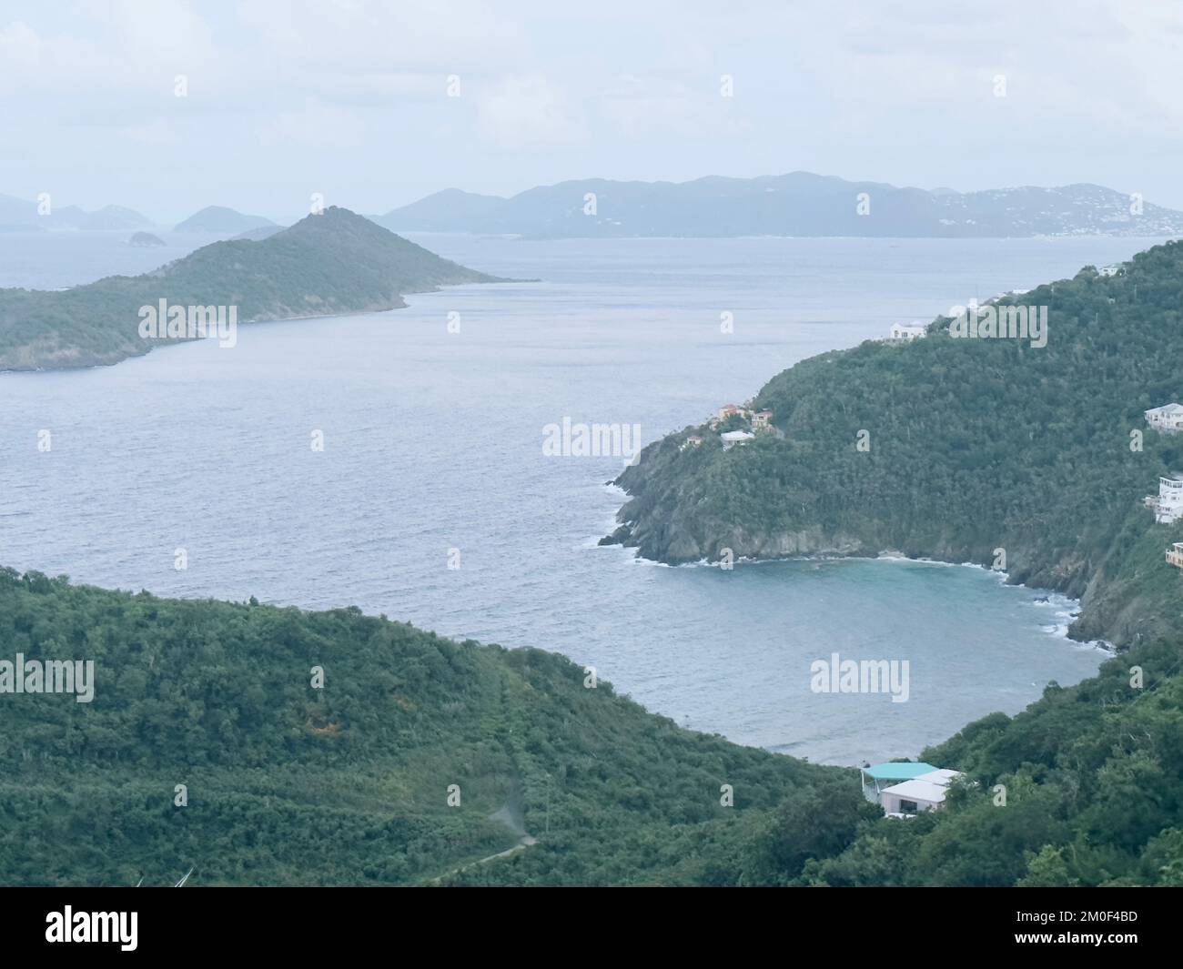 An aerial view of the Coki Point Beach in United States Virgin Islands ...