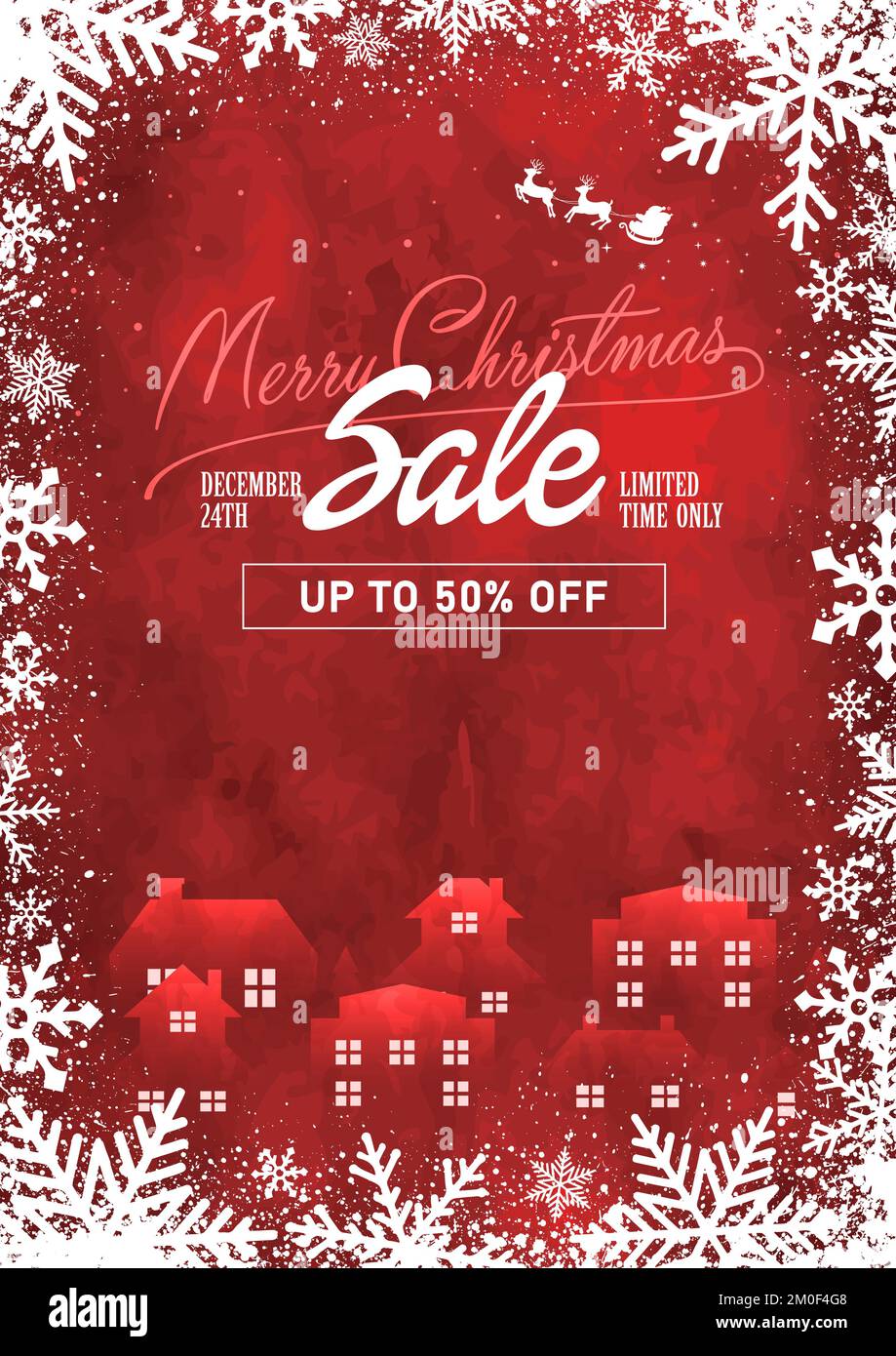 Christmas sale template vector illustration ( snow crystal frame ...