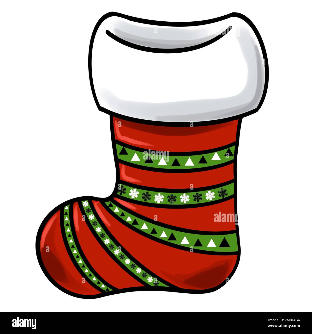 Christmas sock for gift illustration on white background. JPEG ...