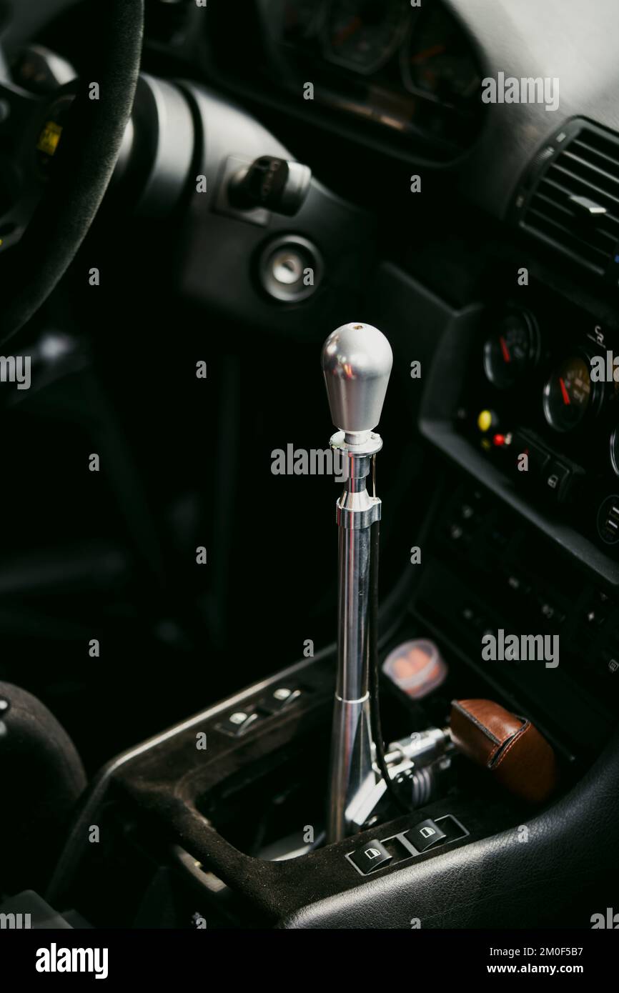 Color image of a retro car gear shifter Stock Photo - Alamy