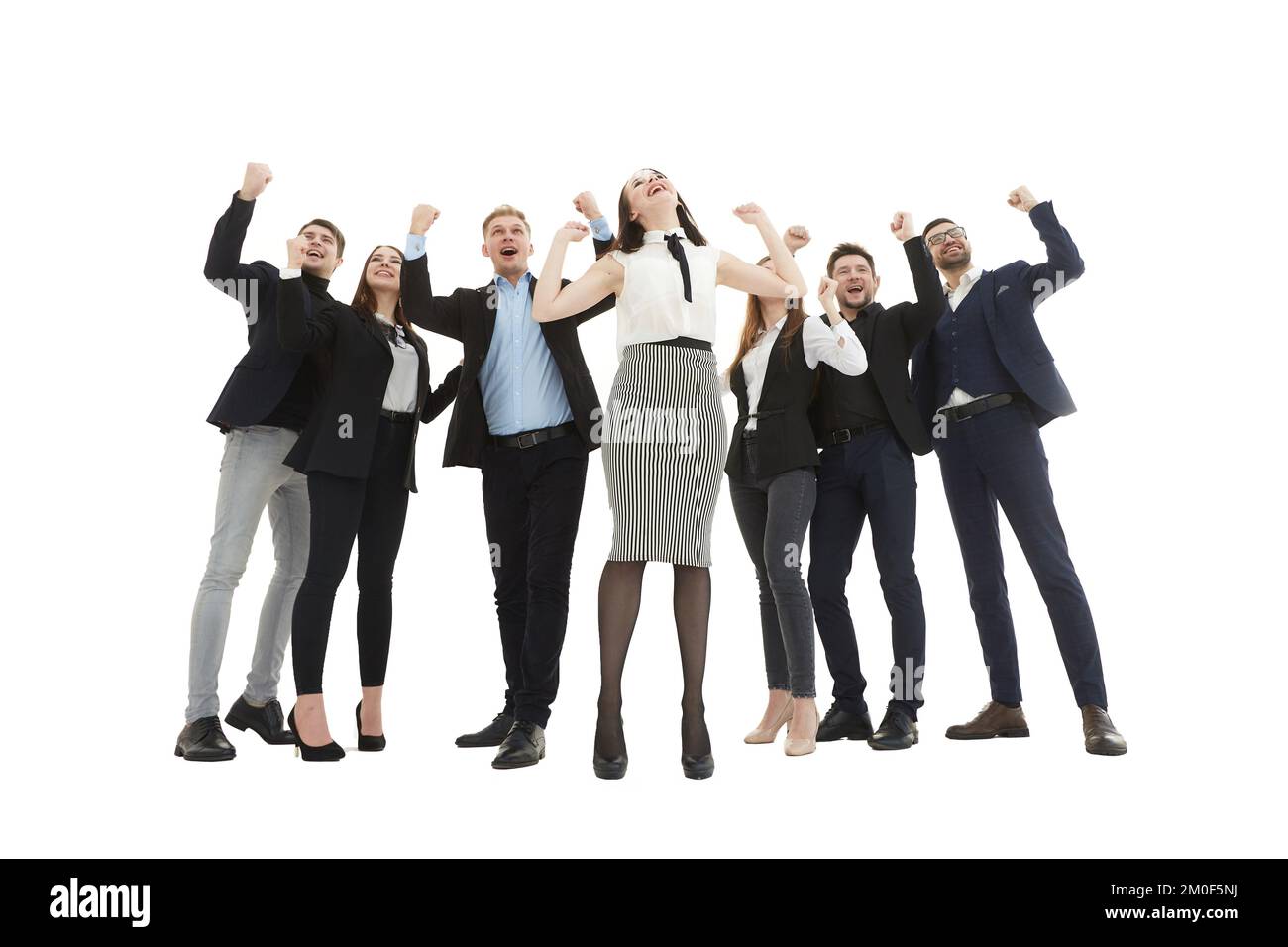 team of young business people celebrating together Stock Photo - Alamy