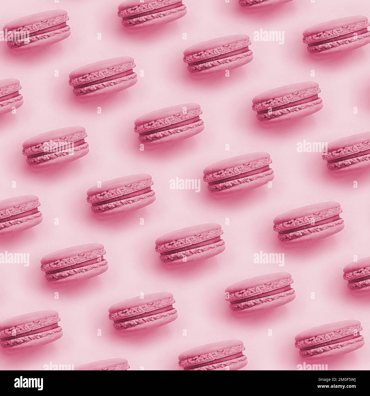 Dessert cake macaron or macaroon on trendy background top view. Flat ...