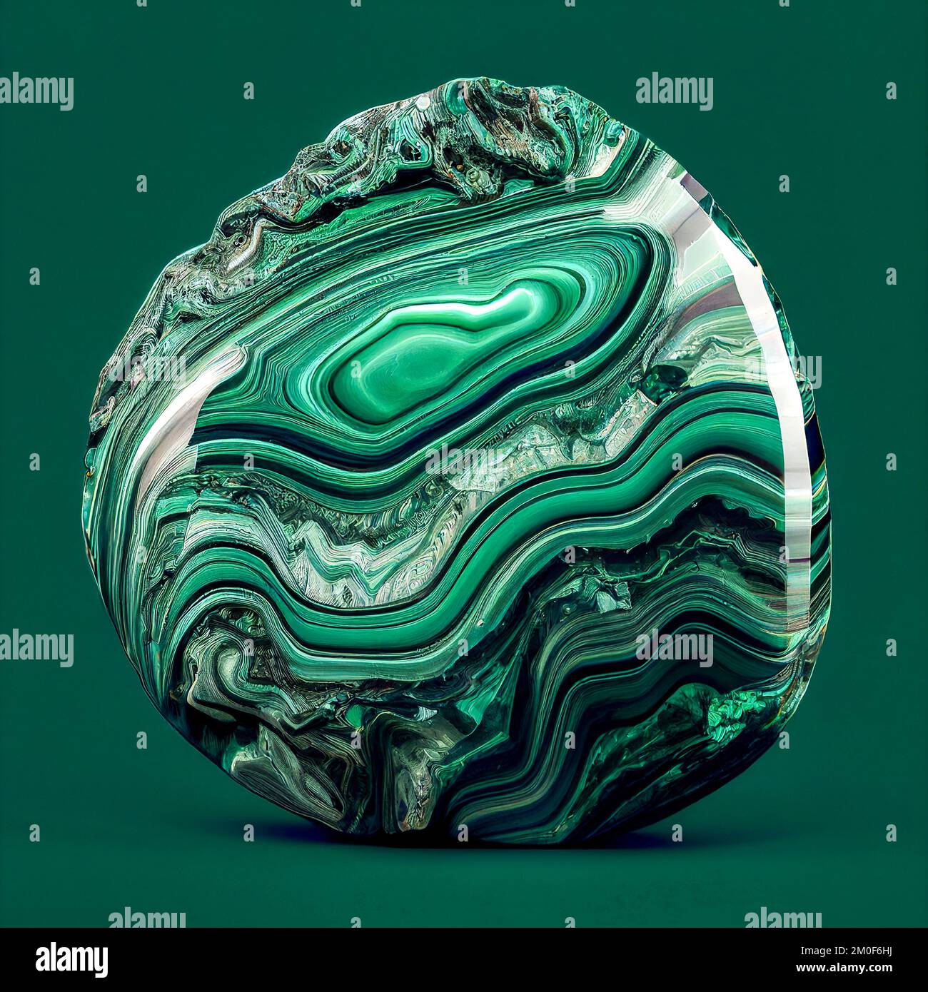 Portrait of a malachite gemstone illustration Stock Photo - Alamy