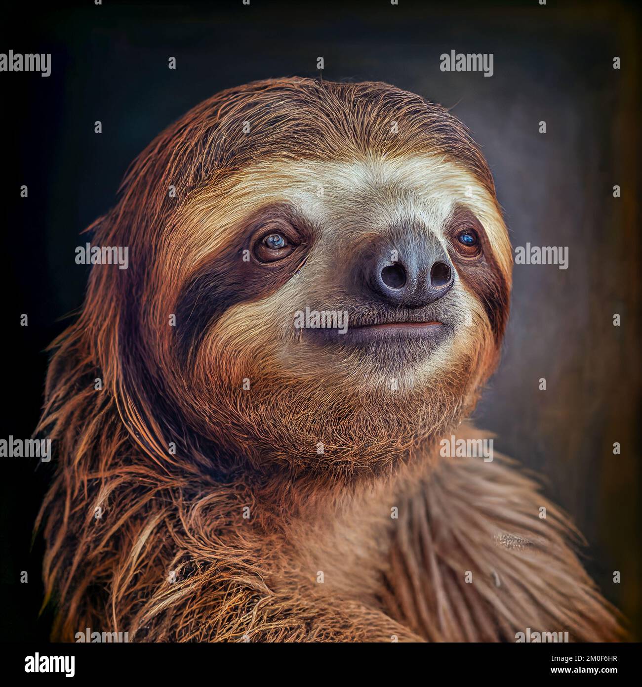 portrait of a sloth illustration Stock Photo - Alamy
