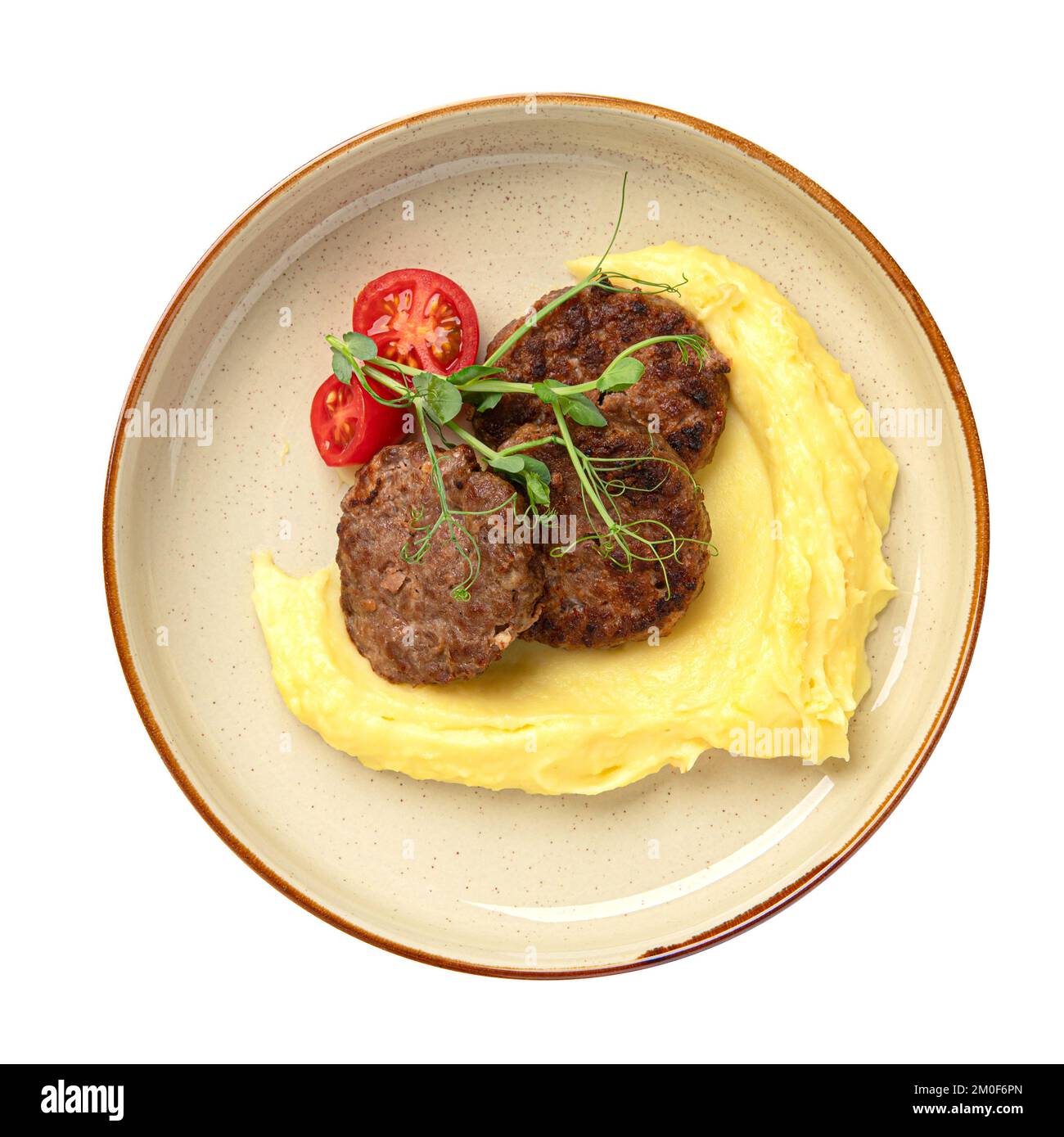 Mashed potato top view Cut Out Stock Images & Pictures - Alamy