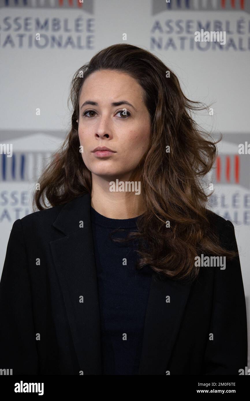 French LFI deputy Clemence Guette during a press conference at the ...