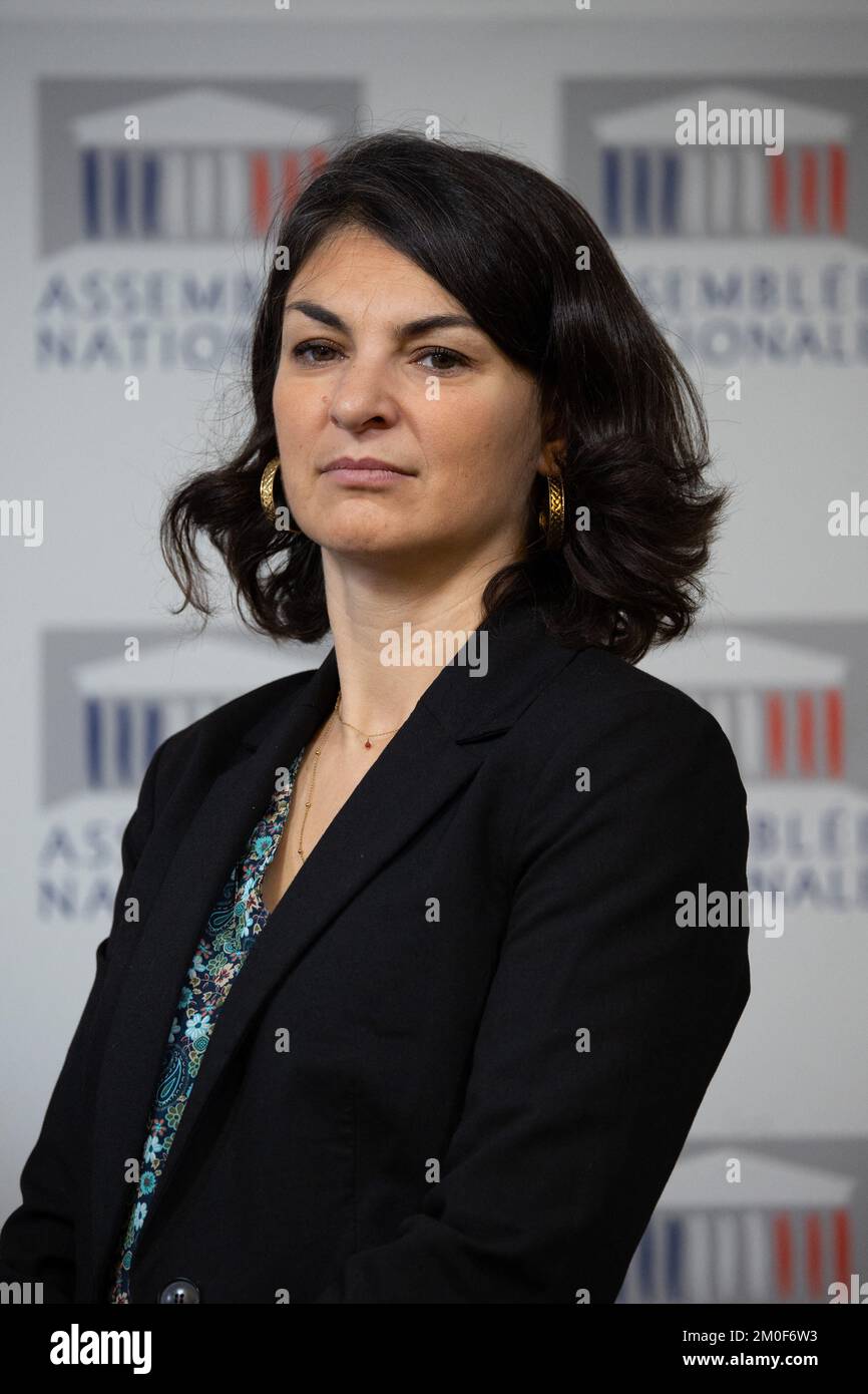 French LFI deputy Aurelie Trouve during a press conference at the ...