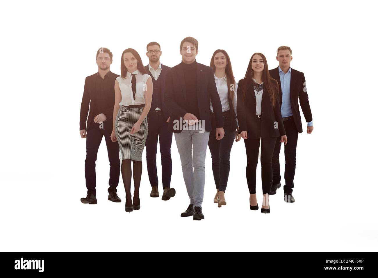 young business people confidently stepping forward. photo with a copy ...