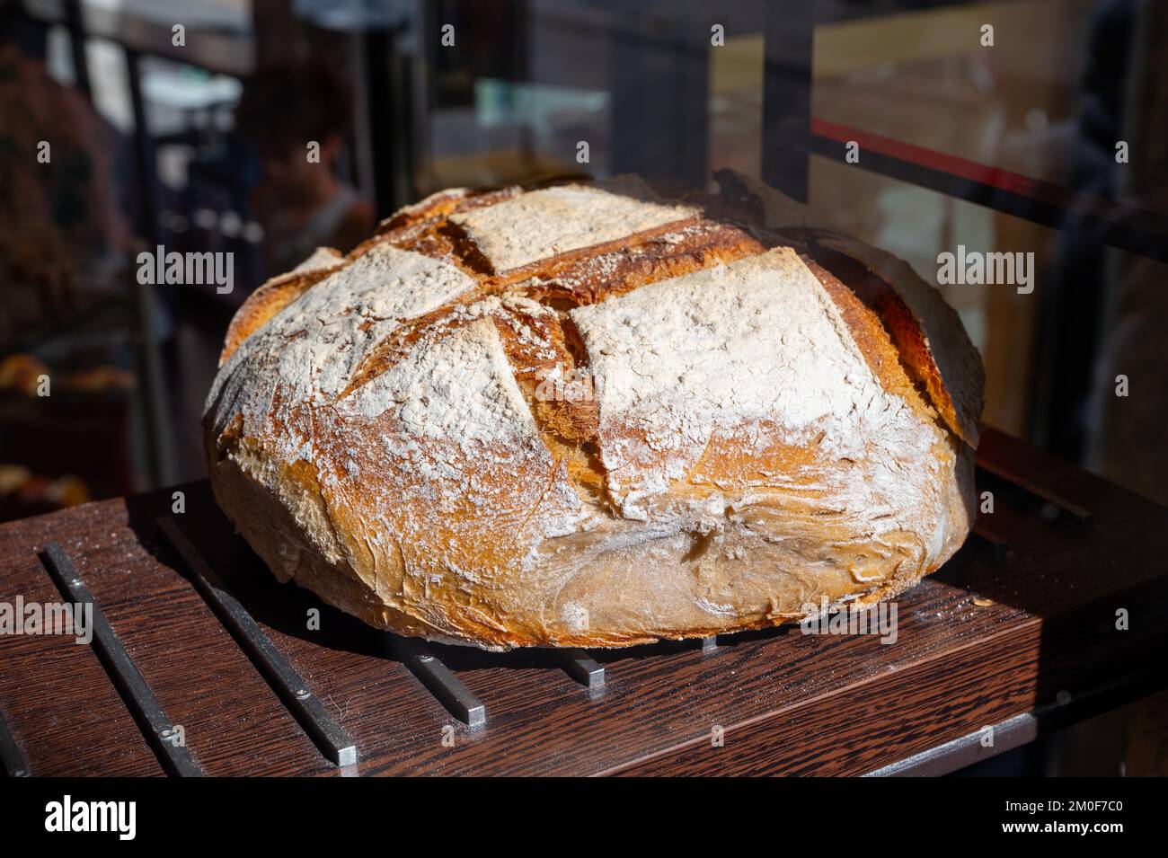 French bakery, fresh baked wheat bread ready for sale close up Stock ...