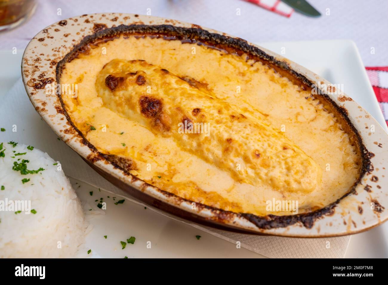 Quenelle, speciality of Lyon, oval-shaped dumplings filled with pike ...