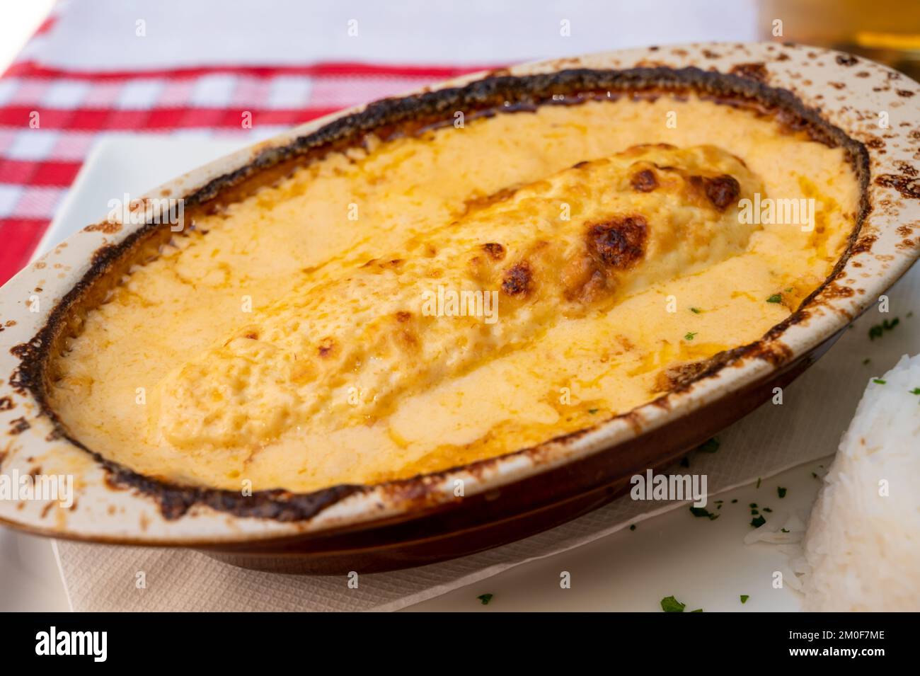 Quenelle, speciality of Lyon, oval-shaped dumplings filled with pike ...