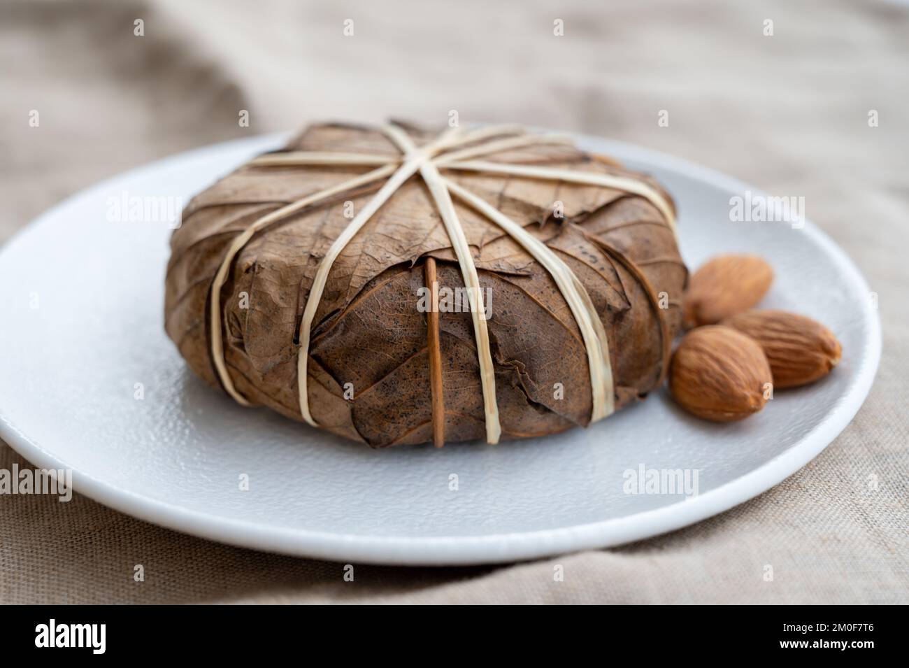 French mountains cheese banon made in Alpes-de-haute-provence wrapped ...