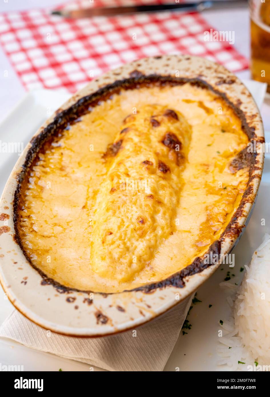 Quenelle, speciality of Lyon, oval-shaped dumplings filled with pike ...