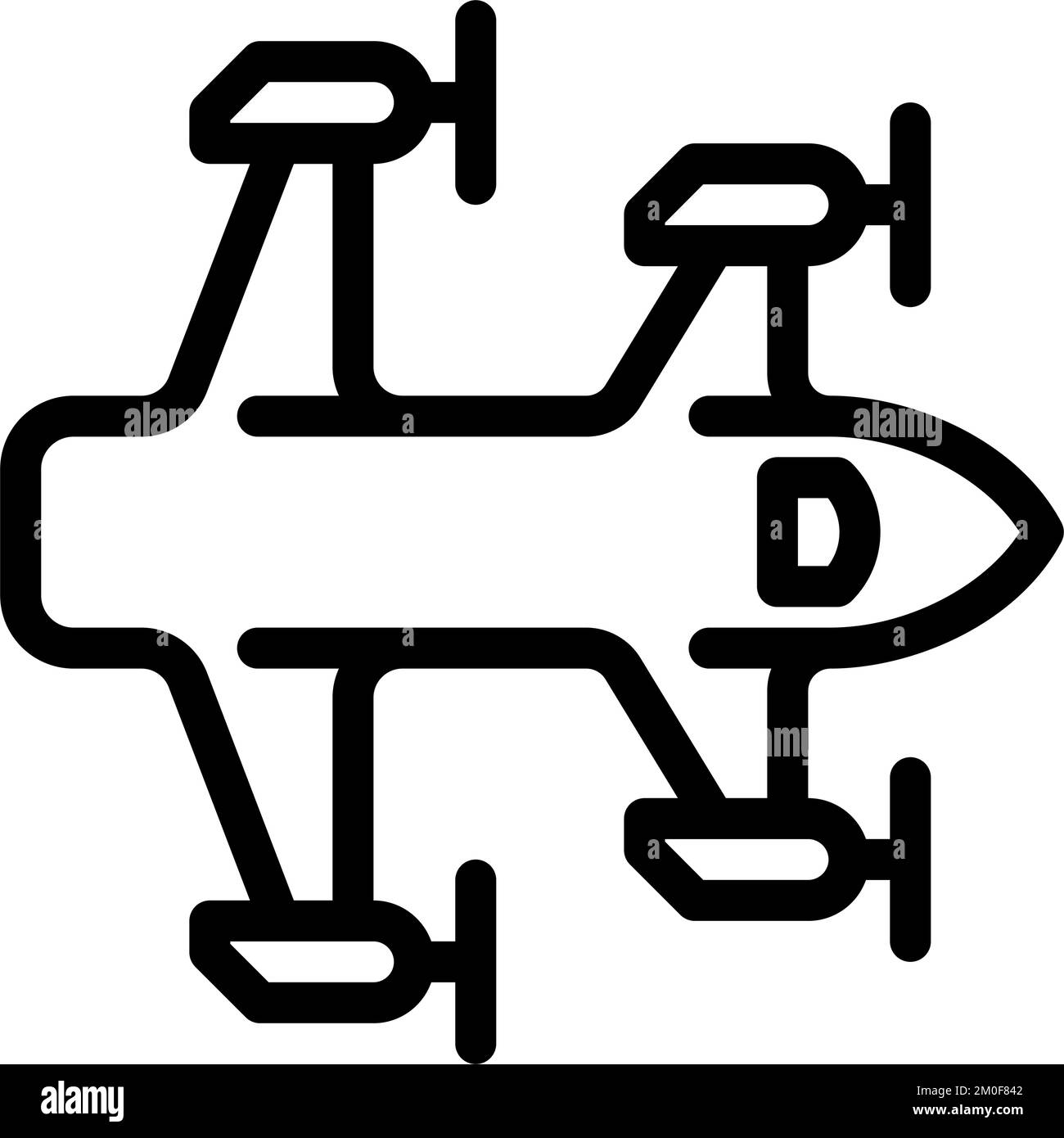 Tiltrotor Airplane Aircraft Line Icon Vector Illustration Outerwear