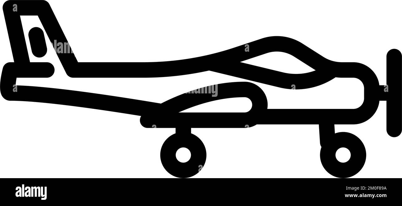 Tricycle Gear Airplane Aircraft Line Icon Vector Illustration Outerwear