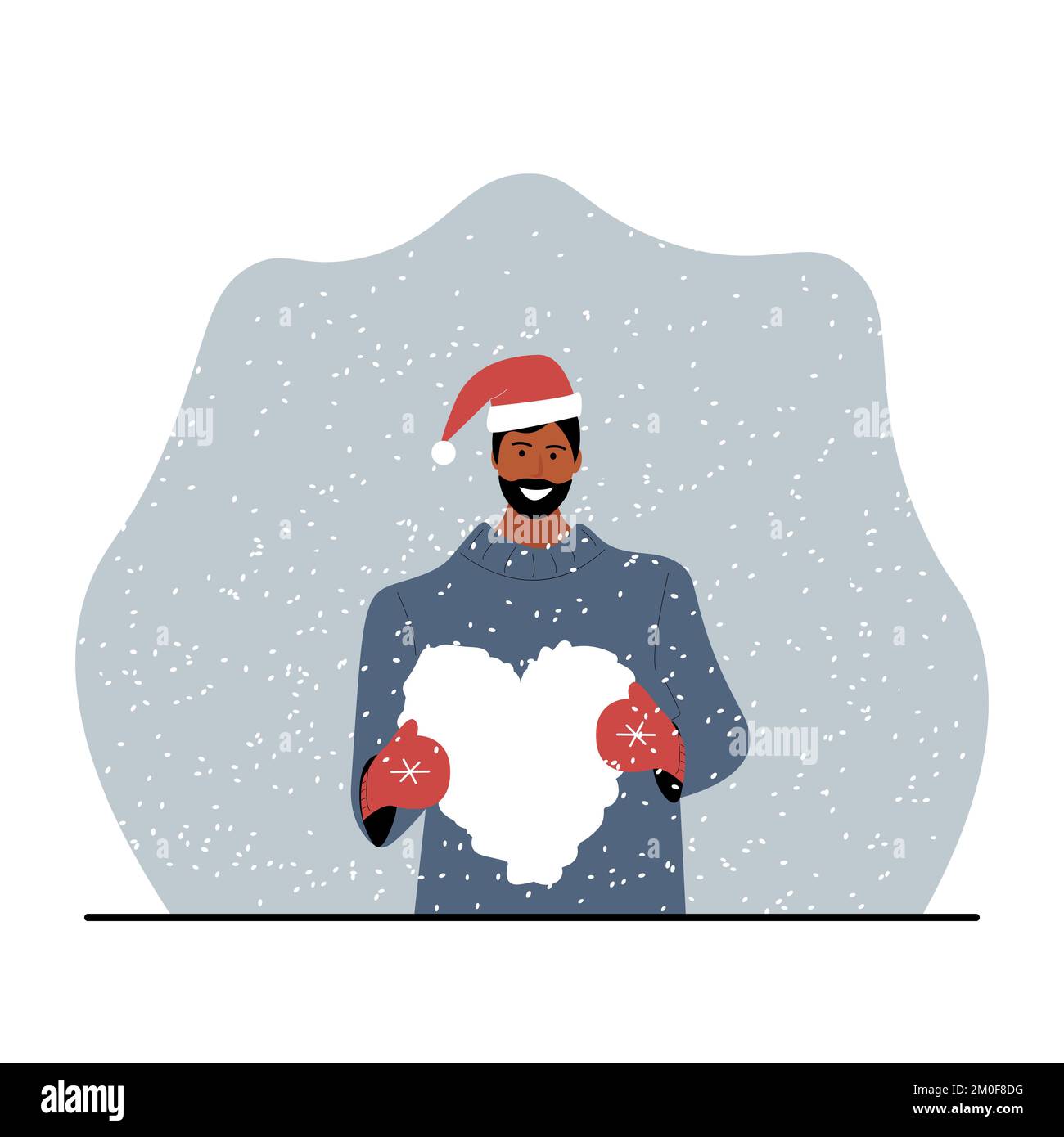 Saint Valentines Day Greeting Card Vector Design. Man in Santa Claus ...