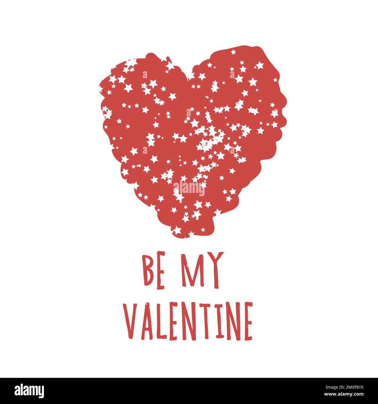 Valentines Day Card. Red heart on a white background, inside the heart ...
