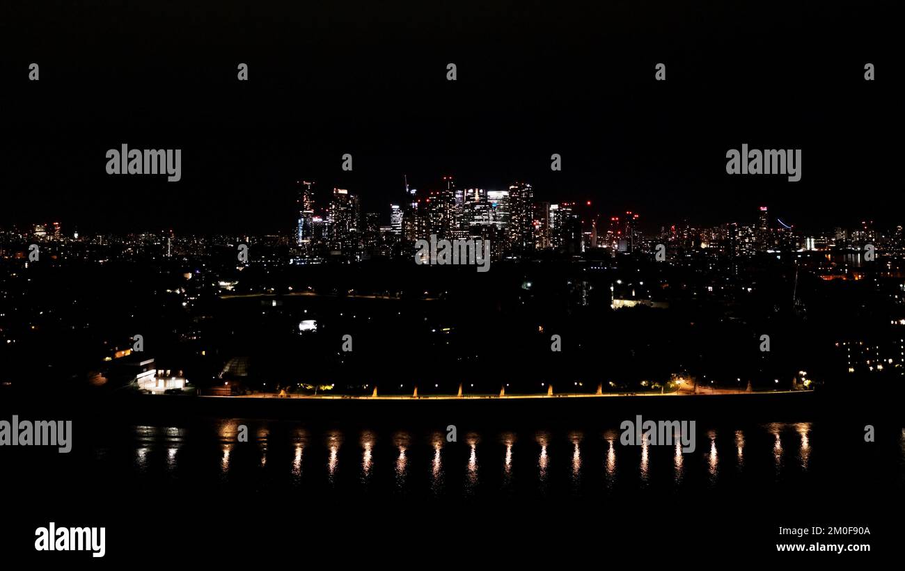 Night metropolis skyscrapers aerial view hi-res stock photography and ...