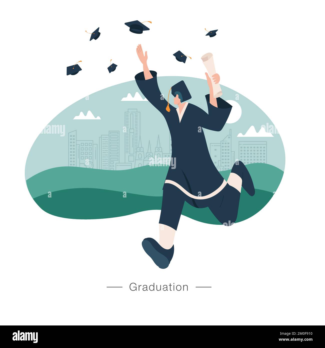Cartoon boy graduate icon Stock Vector Images - Alamy