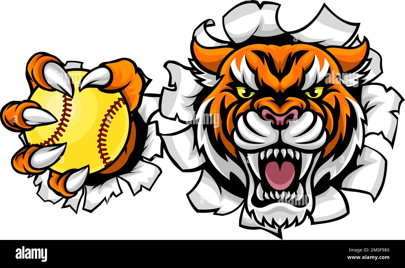 Tiger Softball Animal Sports Team Mascot Stock Vector Image & Art - Alamy