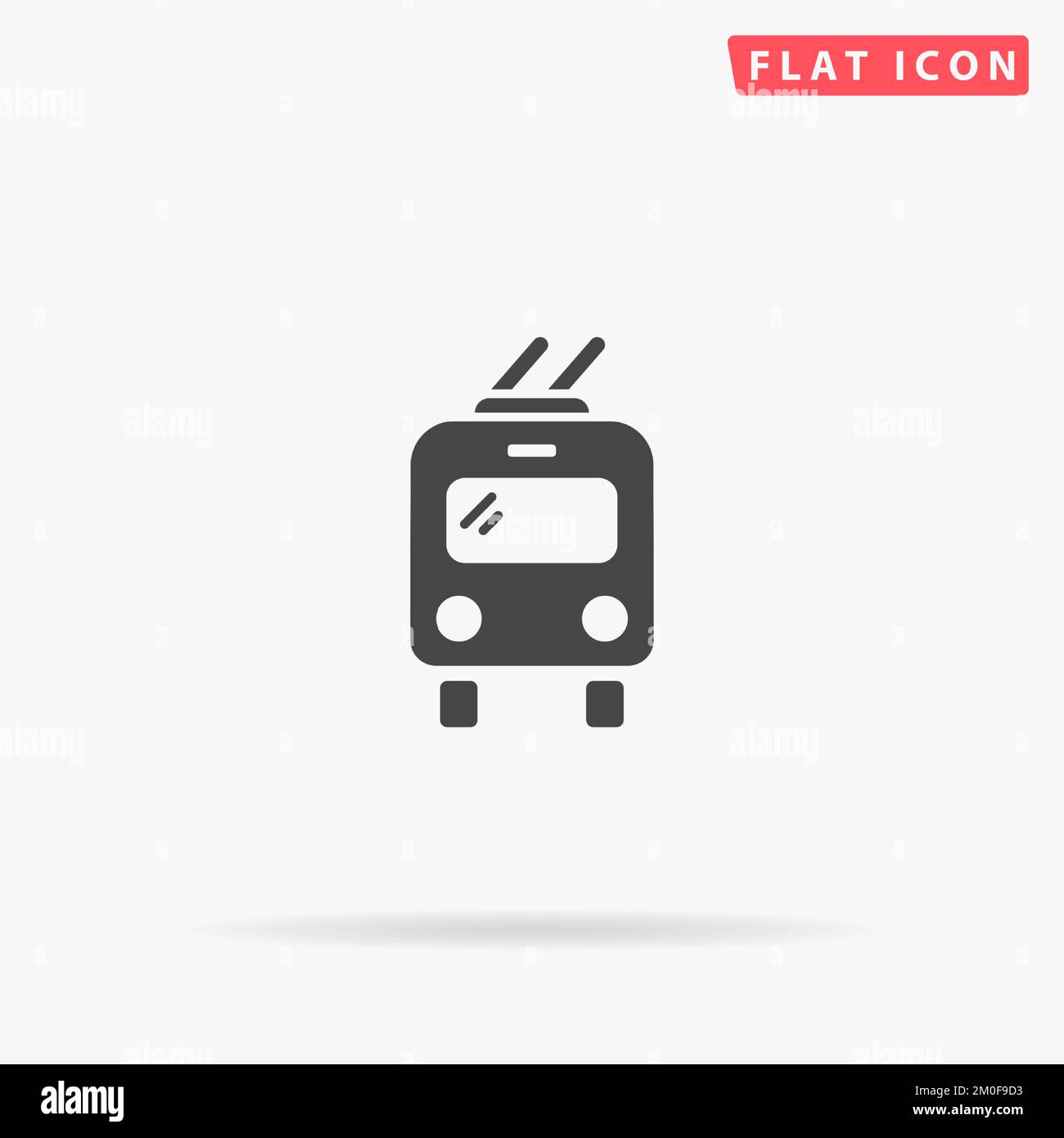 Trolleybus flat vector icon. Hand drawn style design illustrations Stock Vector Image & Art - Alamy