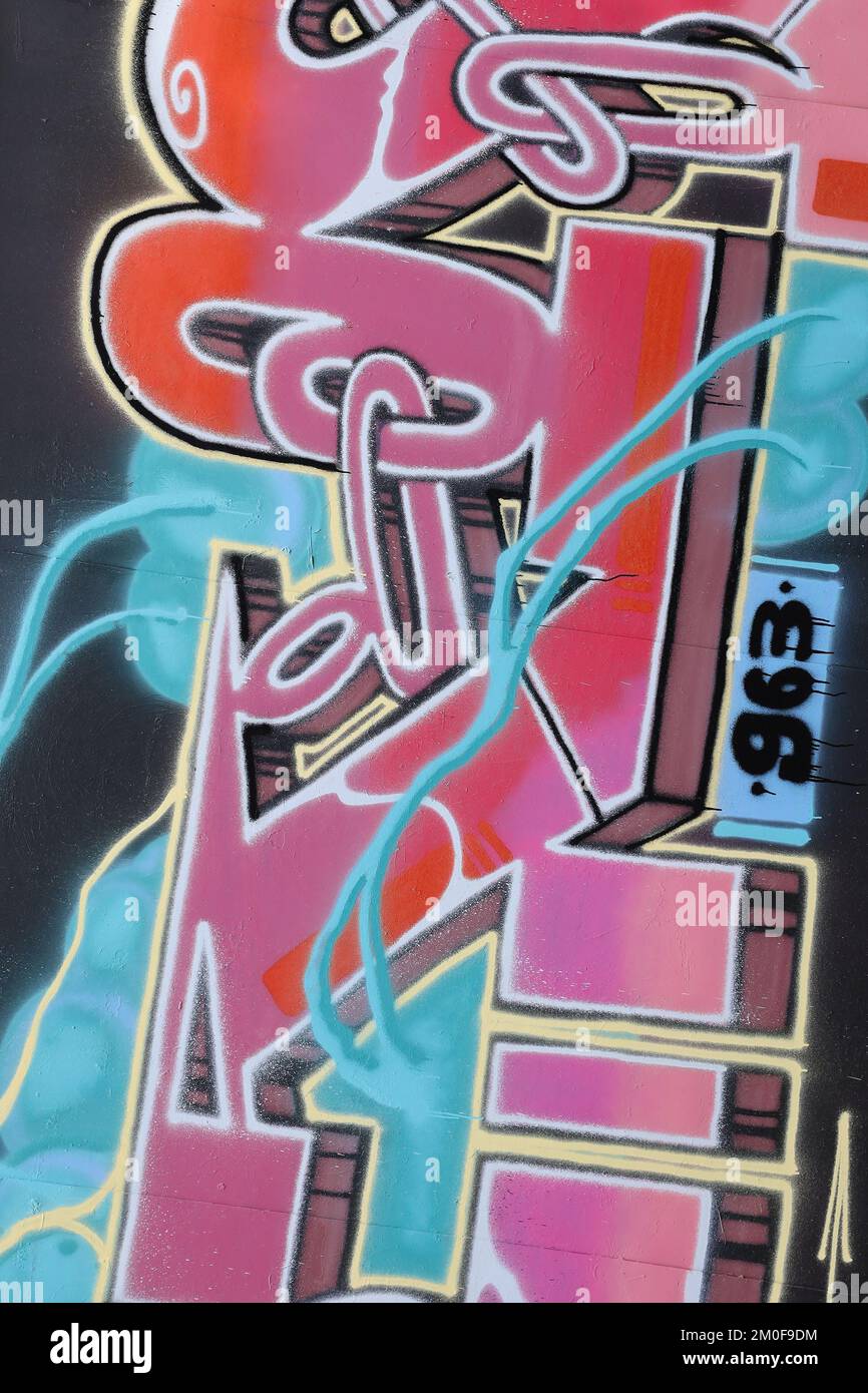 Colorful background of graffiti painting artwork with bright aerosol ...