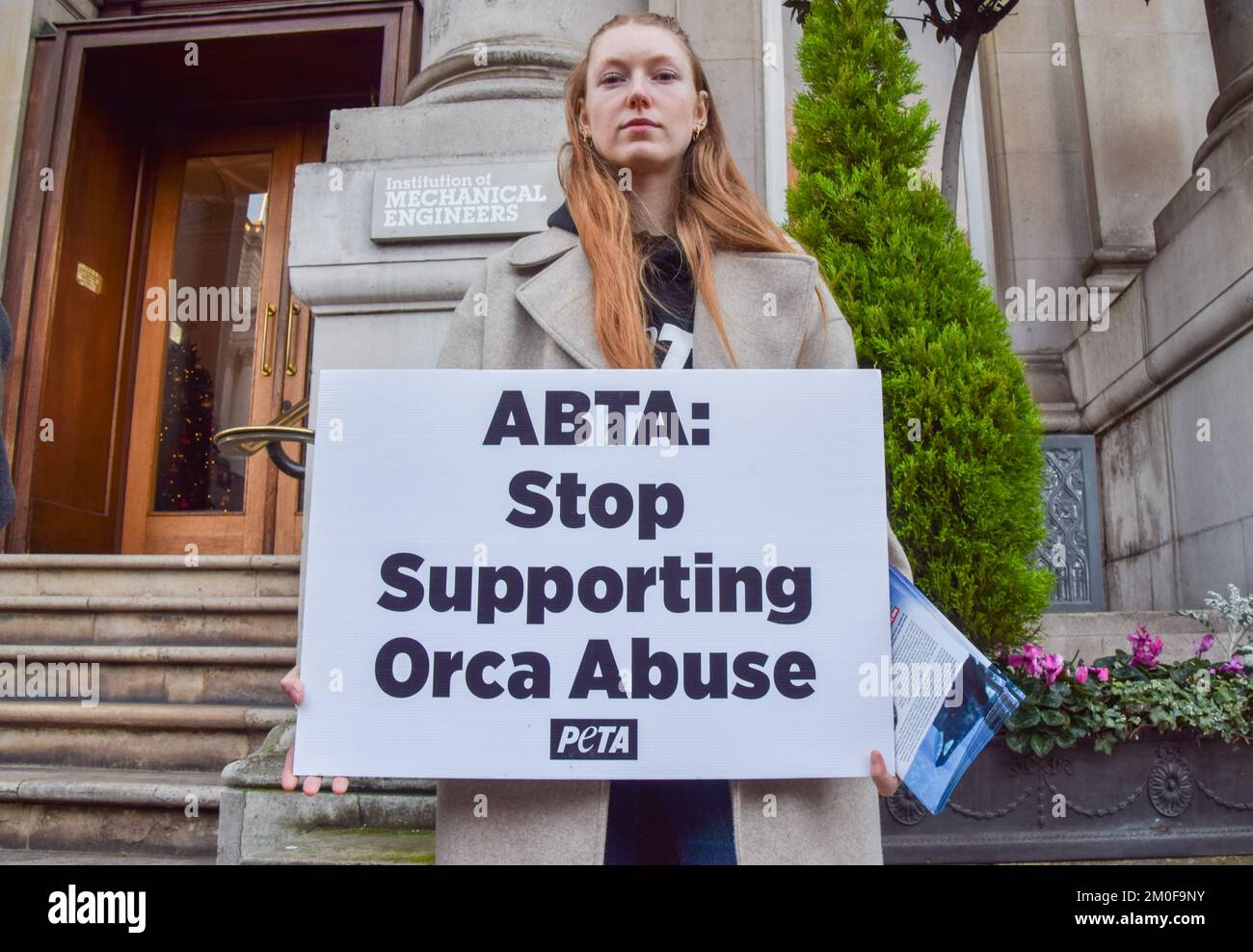 London, UK. 6th December 2022. PETA activists staged a protest outside ...