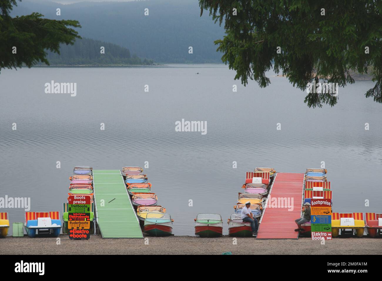 Landing stages at the Schluchsee, Germany, Baden-Wuerttemberg, Black ...