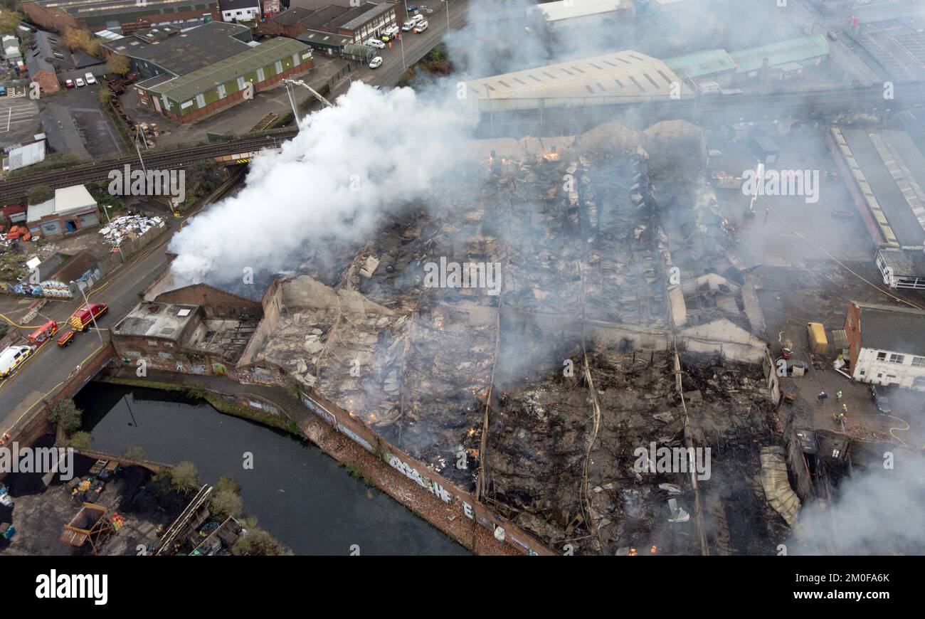 Firefighters at the scene of a major incident at a derelict factory in ...